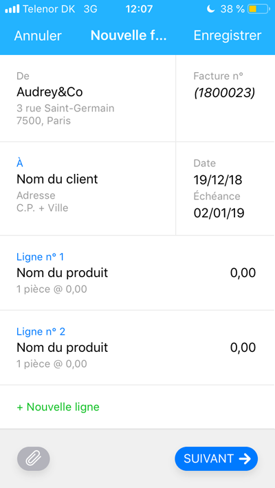 Créer et envoyer une facture proforma sur iOS ? | Debitoor facturation
